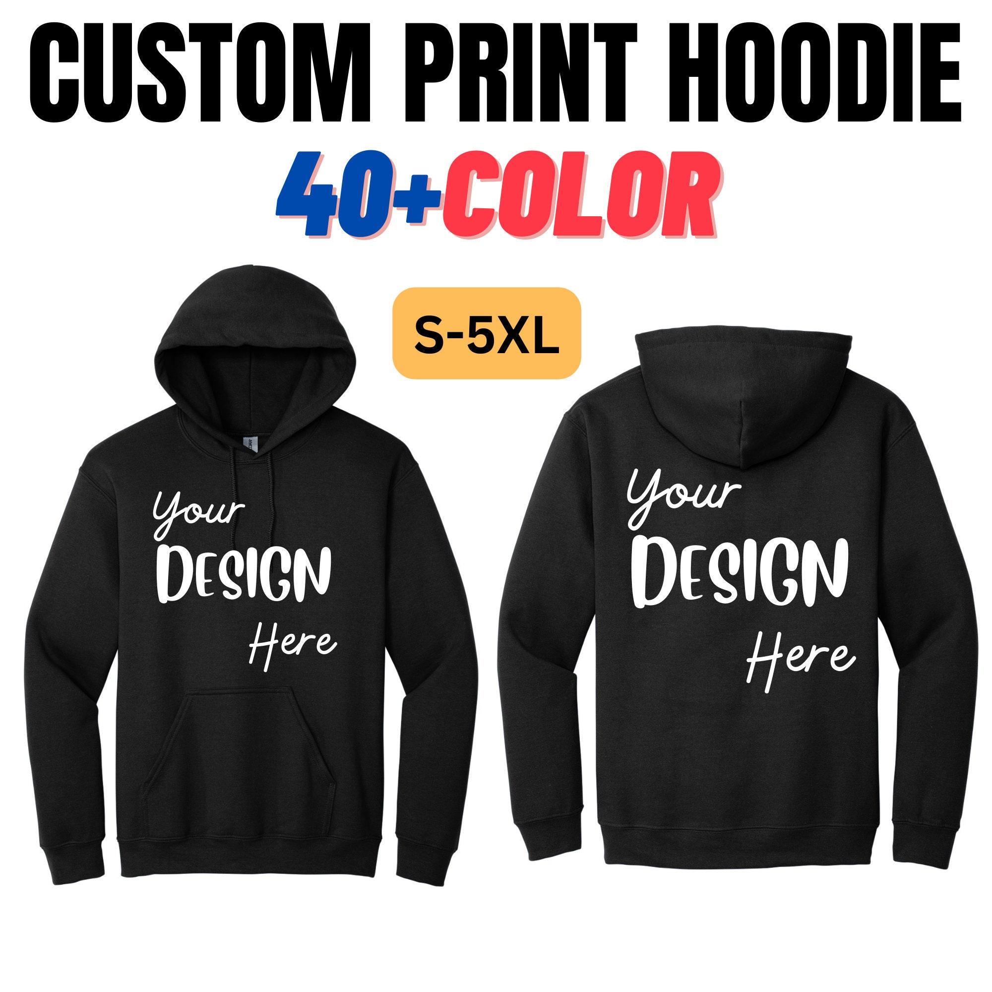 Custom Heavy Blend Hoodie, Add Your Text/logo/design. Personalized ...