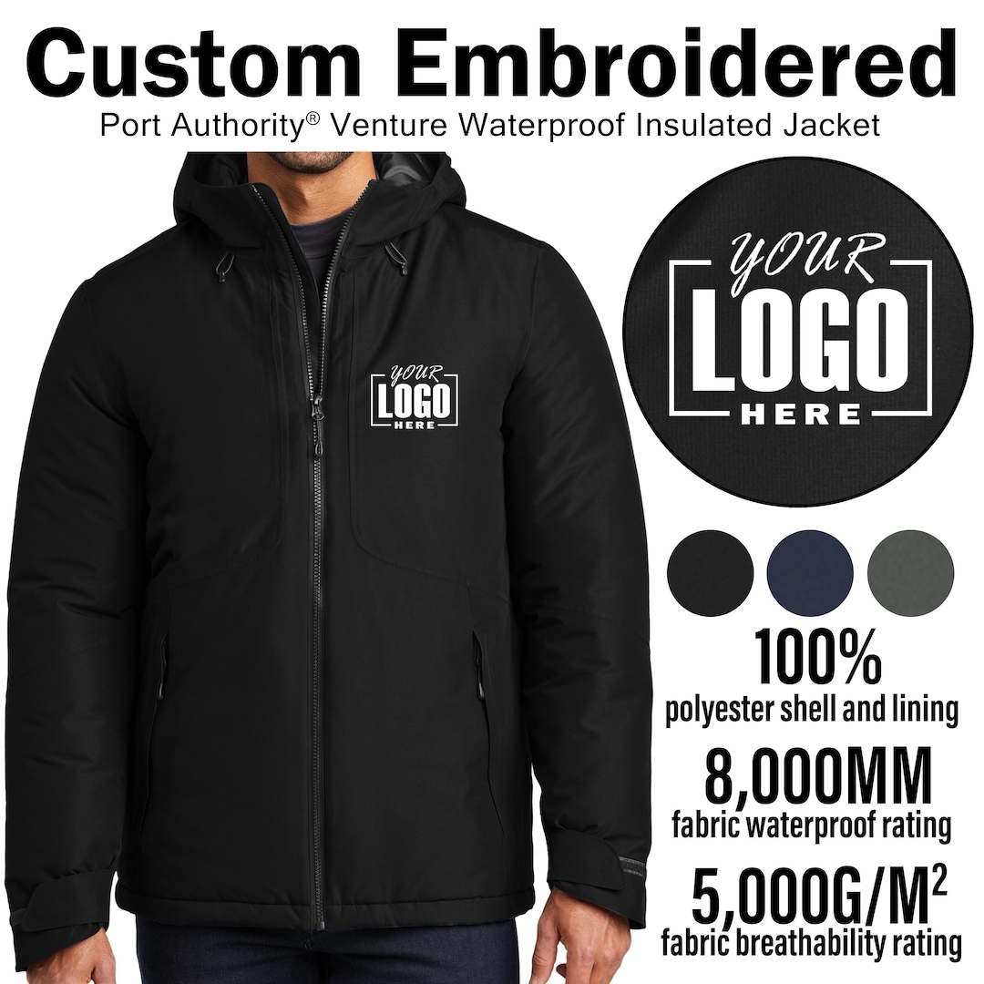Port Authority® Venture Waterproof Insulated Jacket. Embroidered Jacket ...