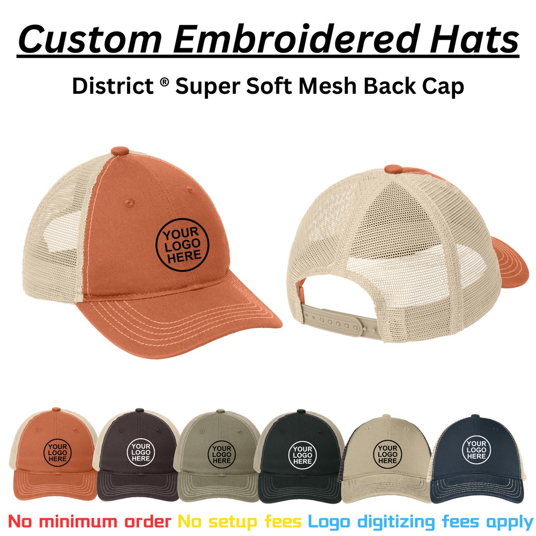 District Super Soft Mesh Back Cap Custom Embroidered Trucker Hat ...