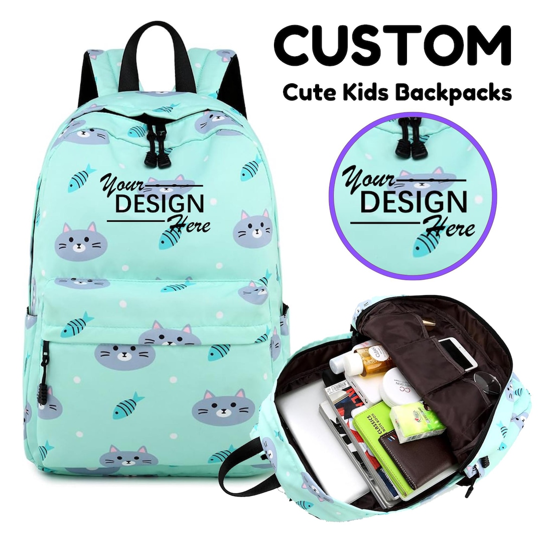 Custom Name Kids School Bag, Personalized School Bags, Embroidery ...