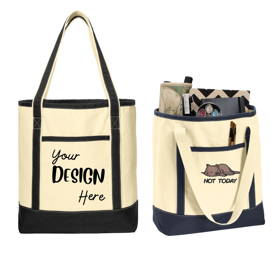 Custom Large Cotton Canvas Tote, Custom Tote Bag, Custom Shopper Tote ...