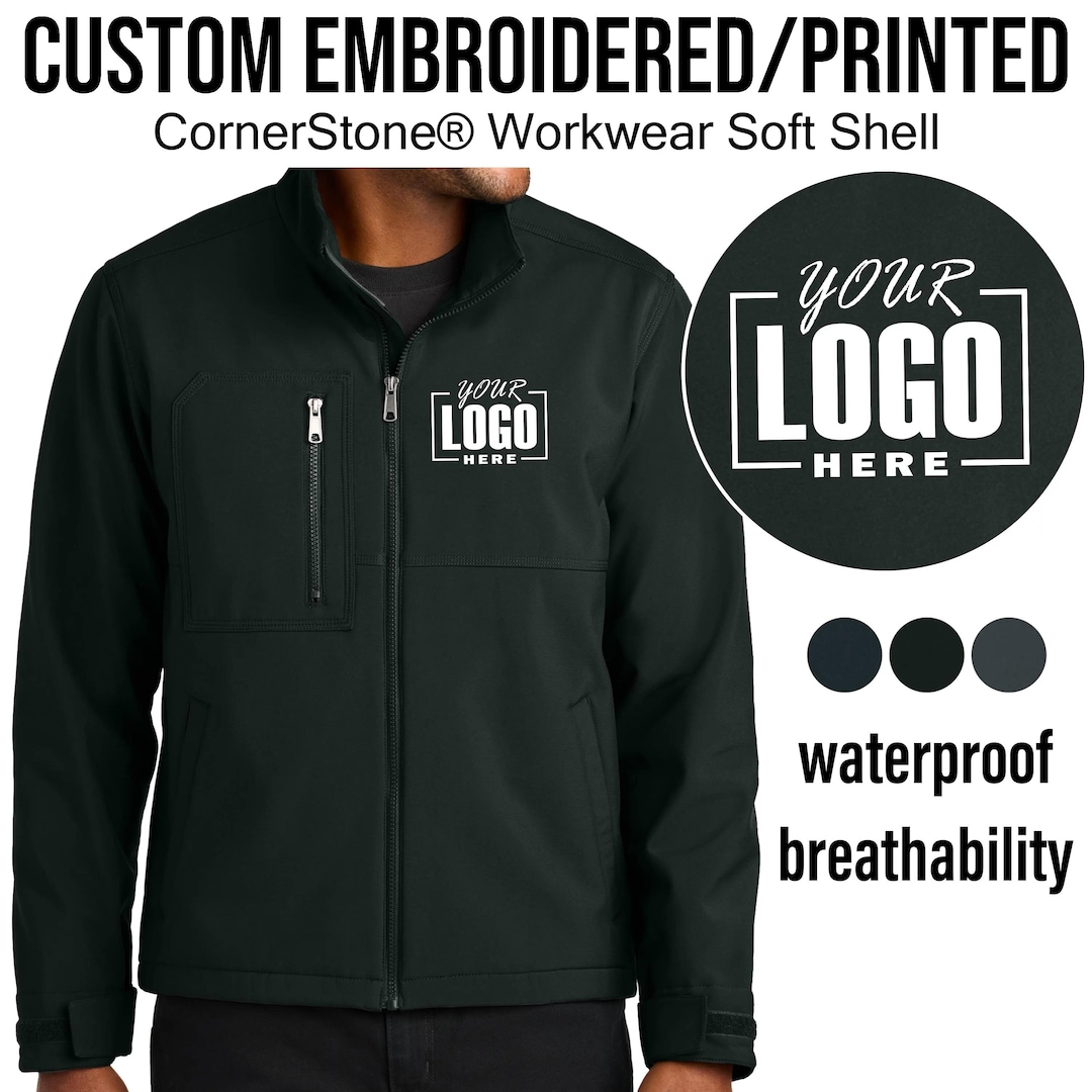 Custom Workwear Soft Shell, Custom Soft Shell Jacket, Embroidered Full-zip Jacket, Men's ...