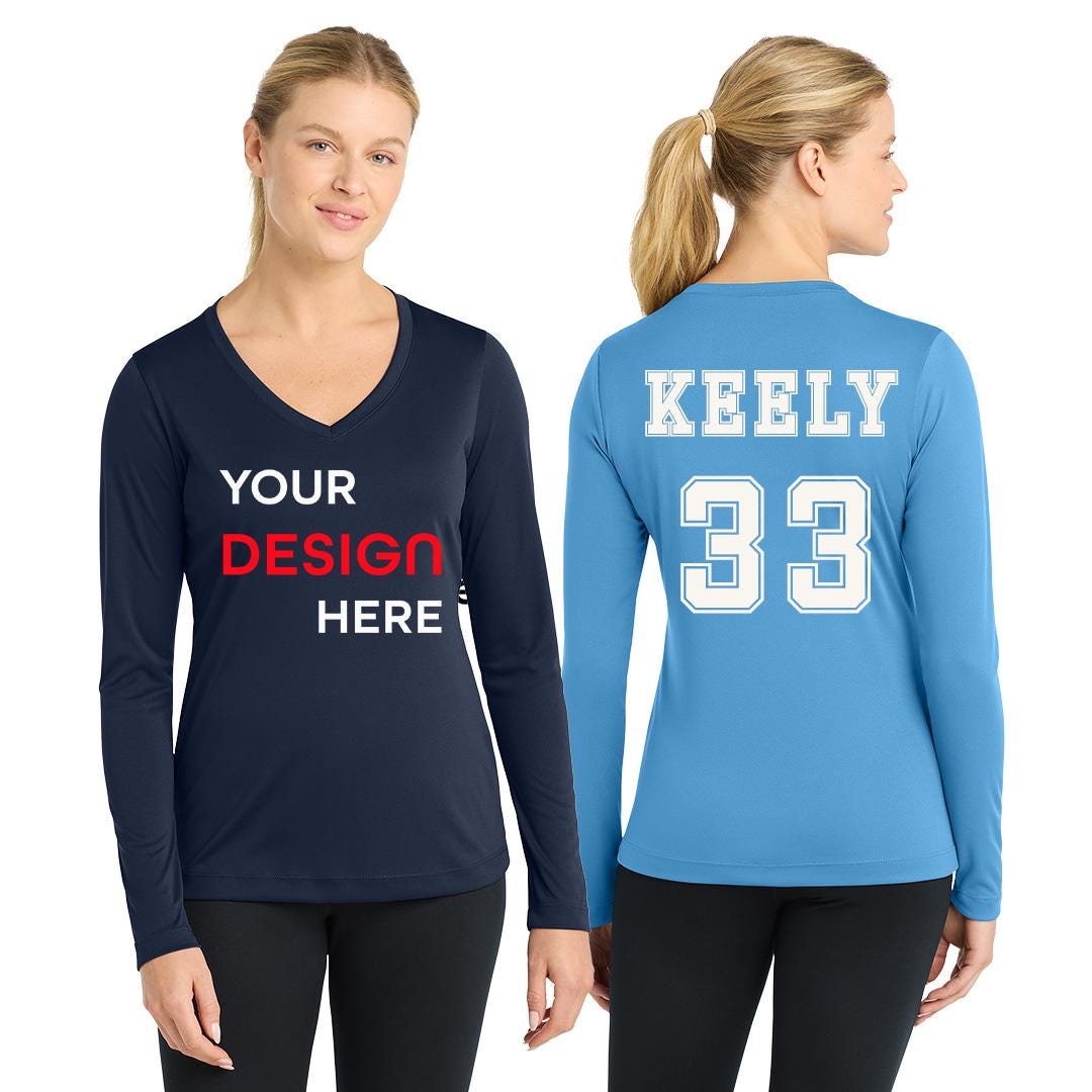 Custom Ladies DRY-FIT V-neck Shirt: Personalized Performance Tee ...