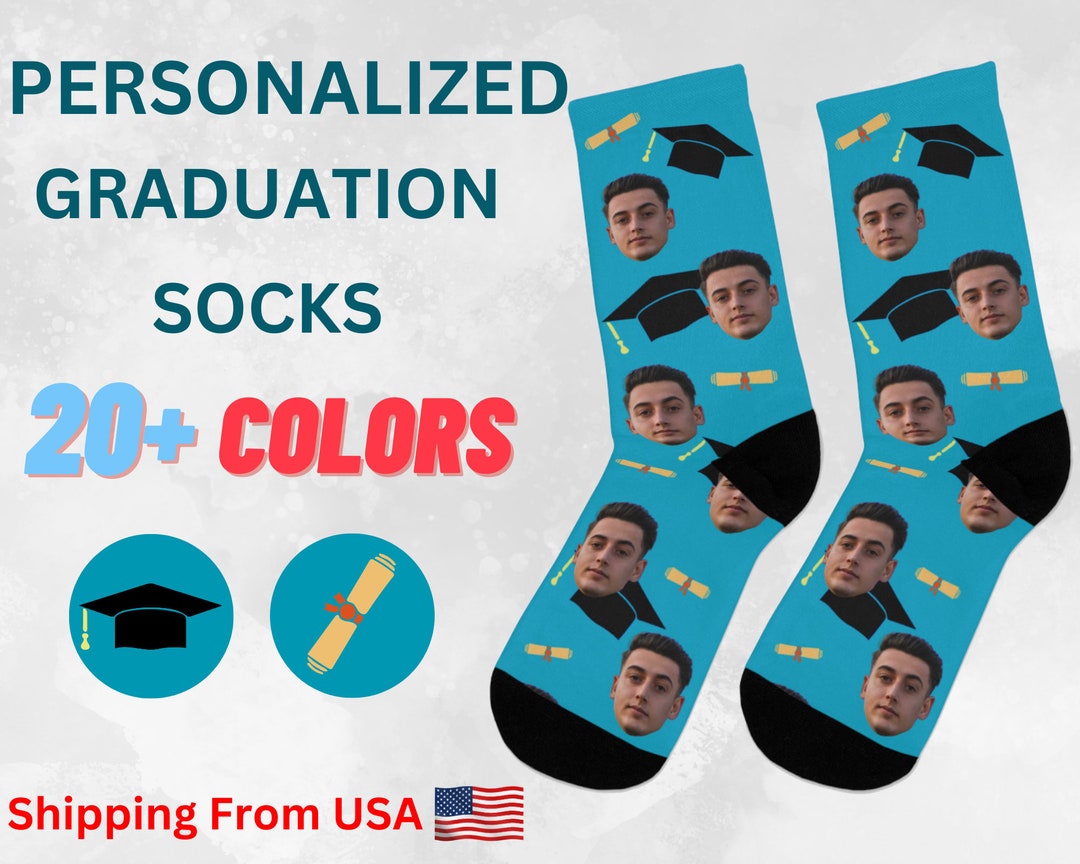 Custom Face Graduation Socks, Personalized Photo Socks - Etsy