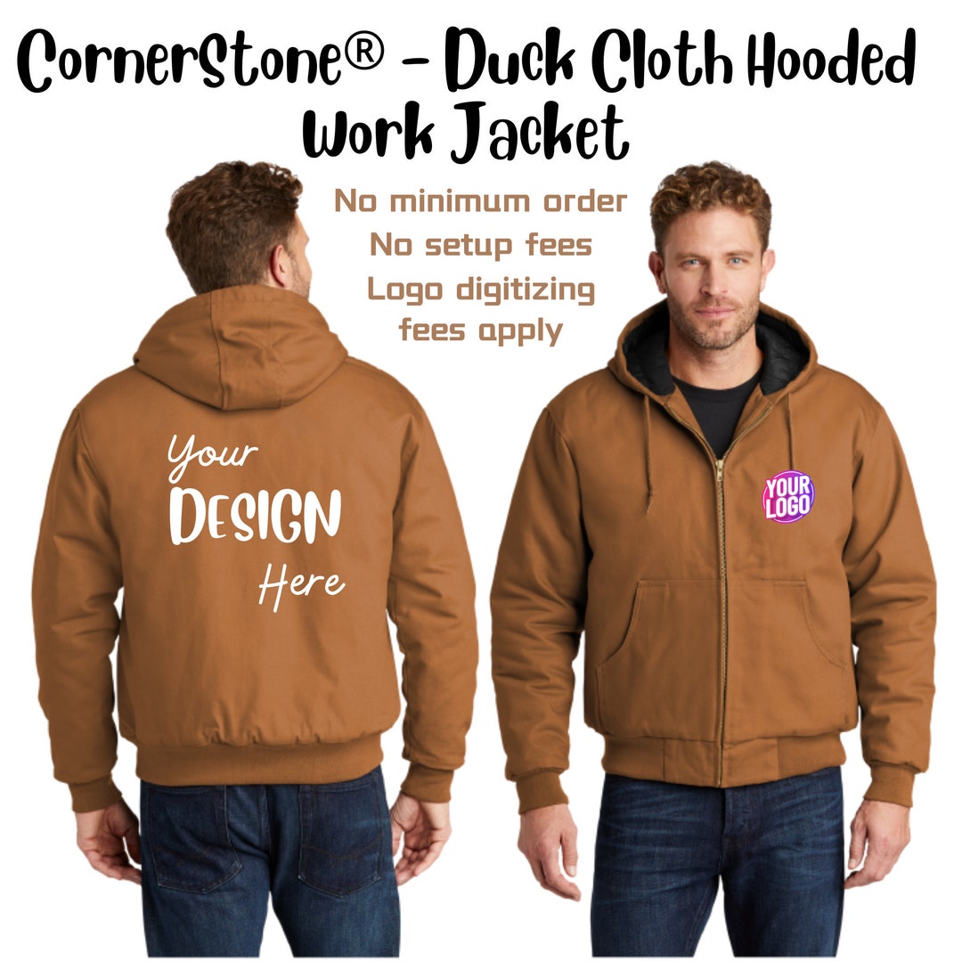 Custom Cornerstone Hooded Work Jacket, Personalized Work Jacket ...