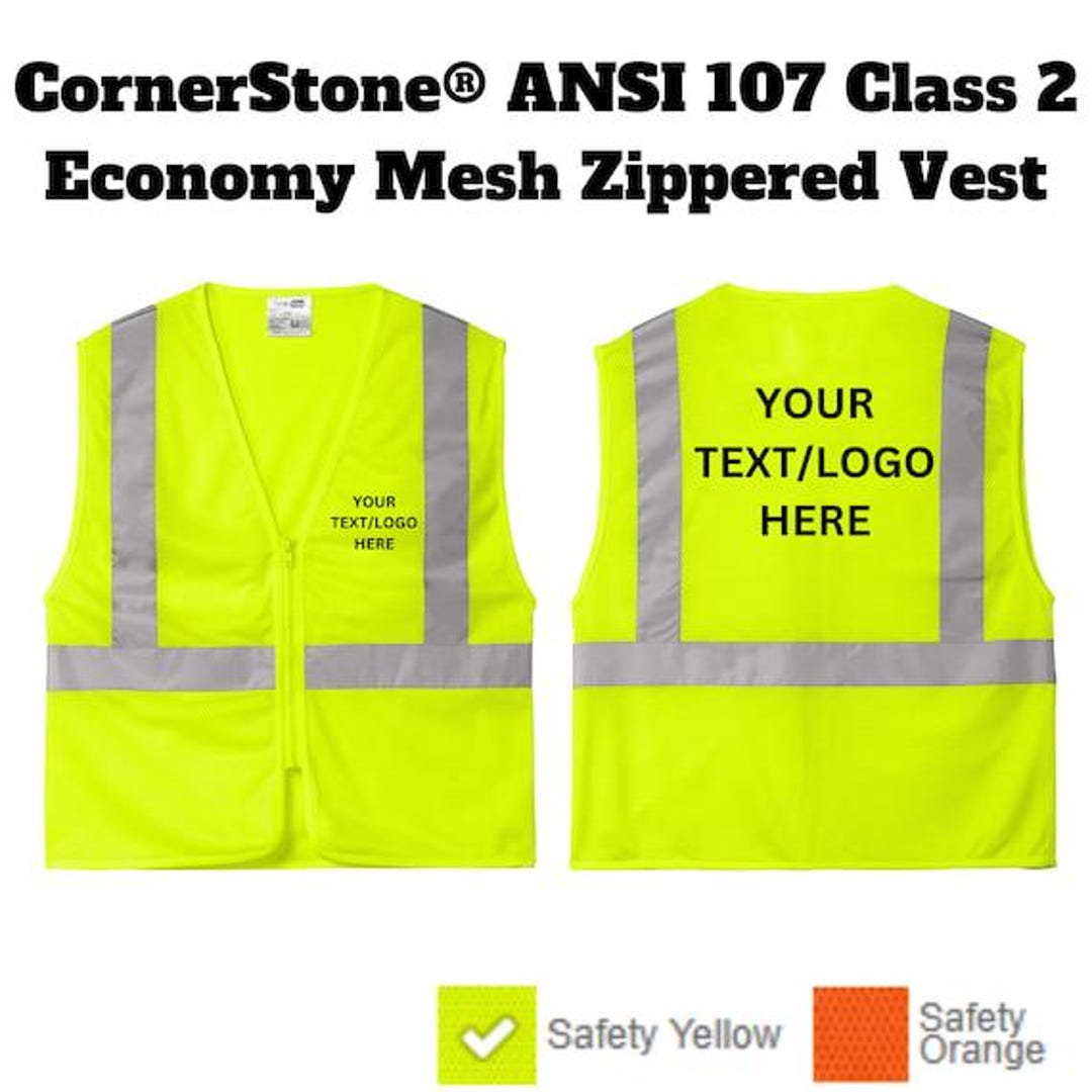 High Visibility Vest | Custom Cornerstone Mesh Vest | Personalized ...