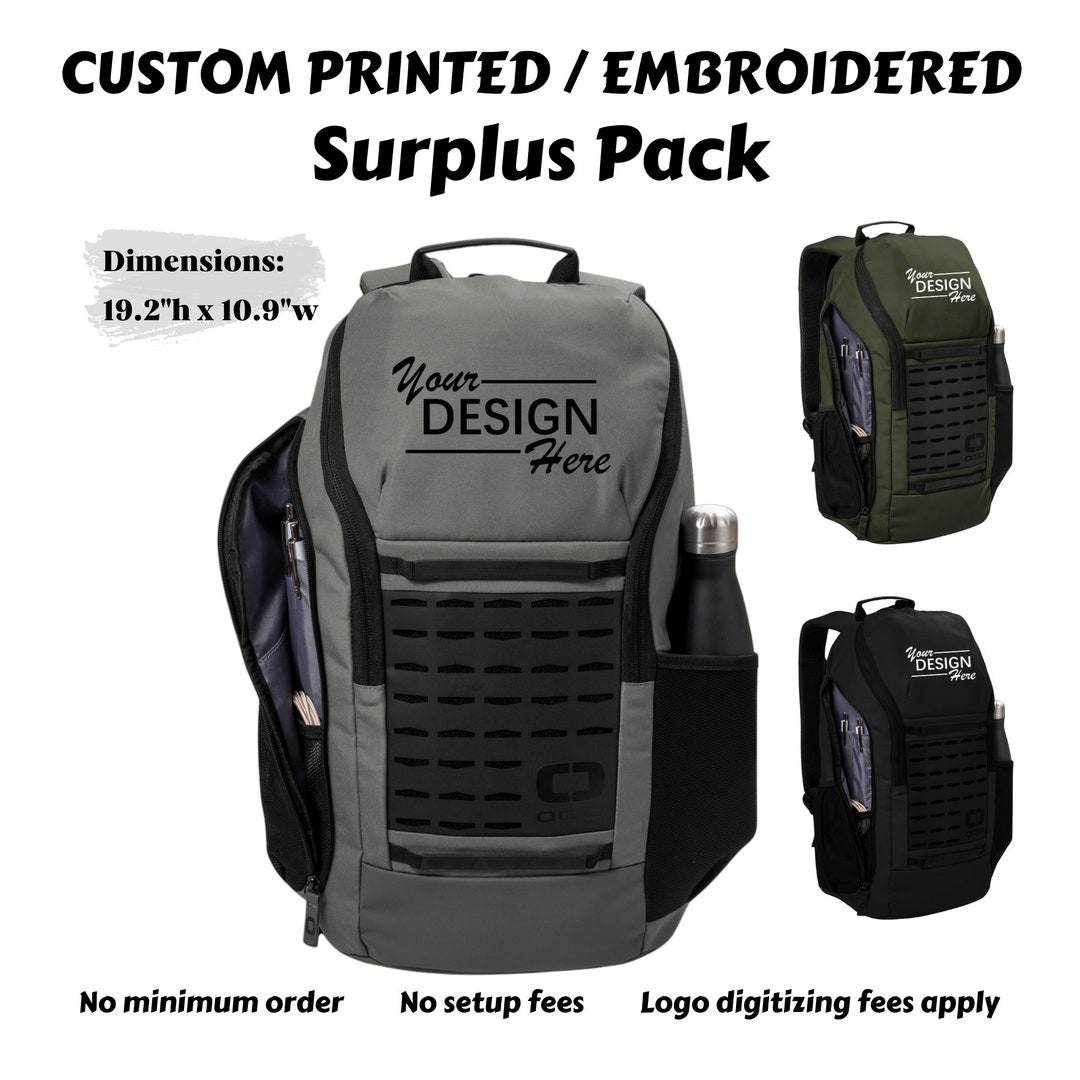 Personalized Custom OGIO® Surplus Pack Handcrafted Backpack for Adventure. Tactical Backpack ...
