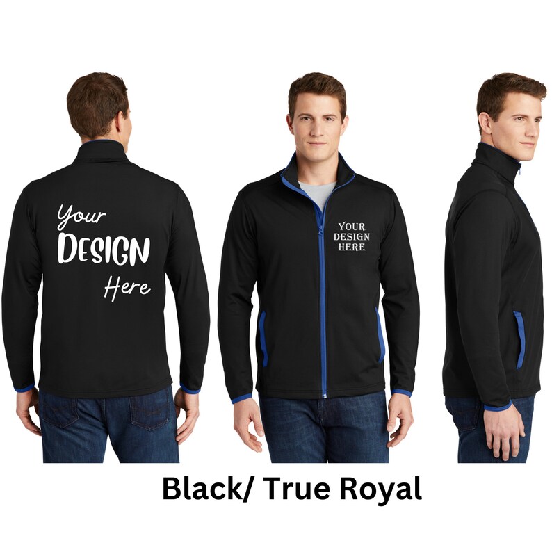 Personalized Sport-tek® Stretch Contrast Full-zip Jacket, Custom Team ...