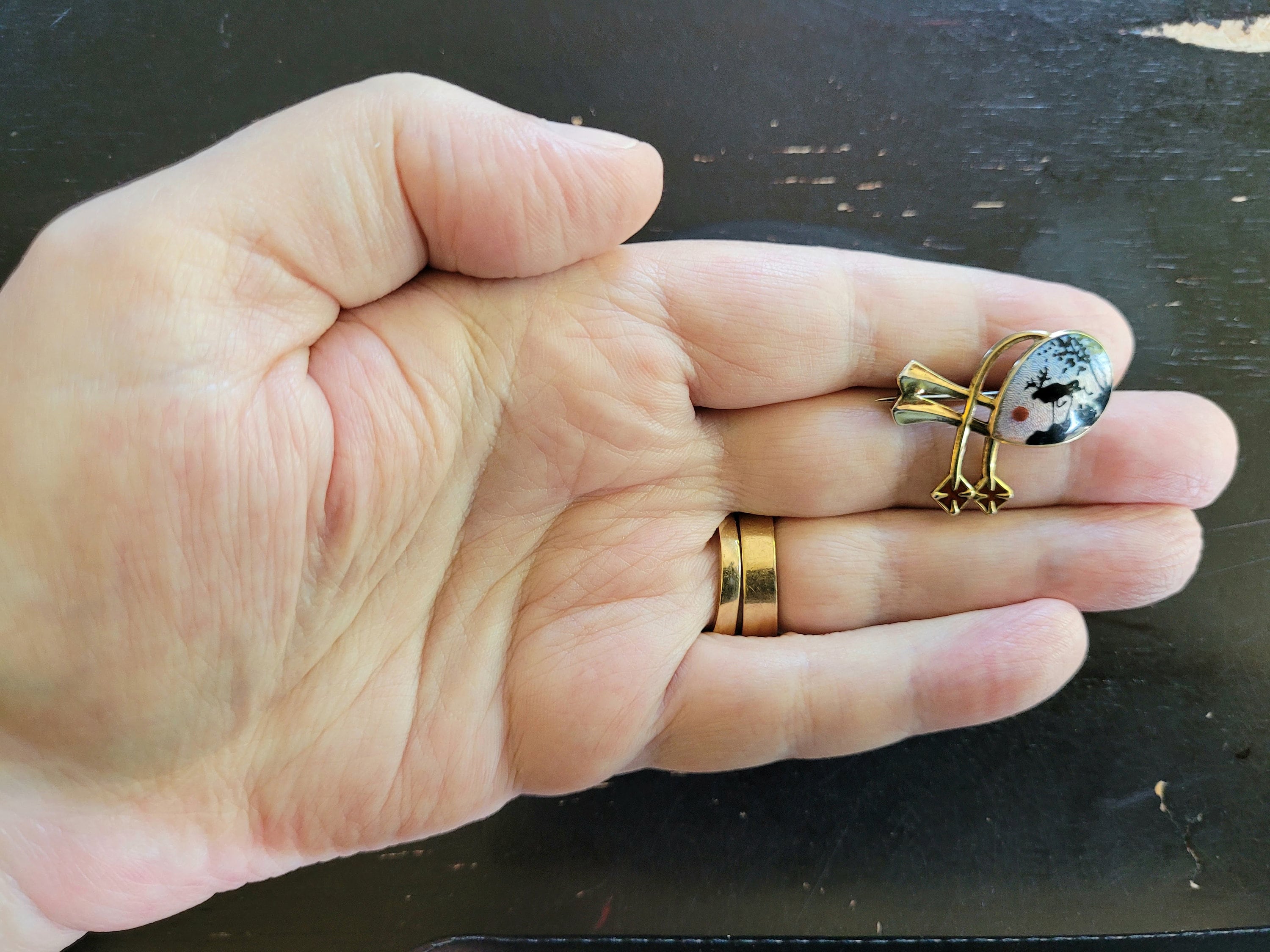 Aksel Holmsen Guilloche Enamel Moose Brooch. - Etsy