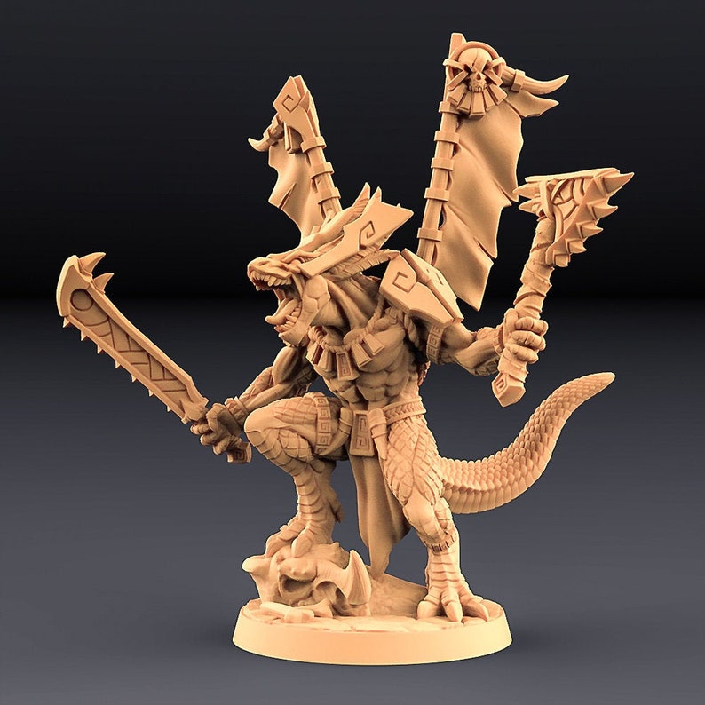 Lizardmen Boss Resin Miniature Dnd Miniatures Dungeons & - Etsy