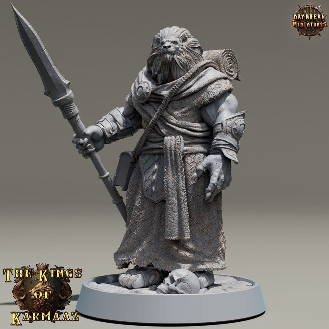 King Wayfarer 3D 5E Lionfolk Lion Kings of Karmaaz Pathfinder Resin ...