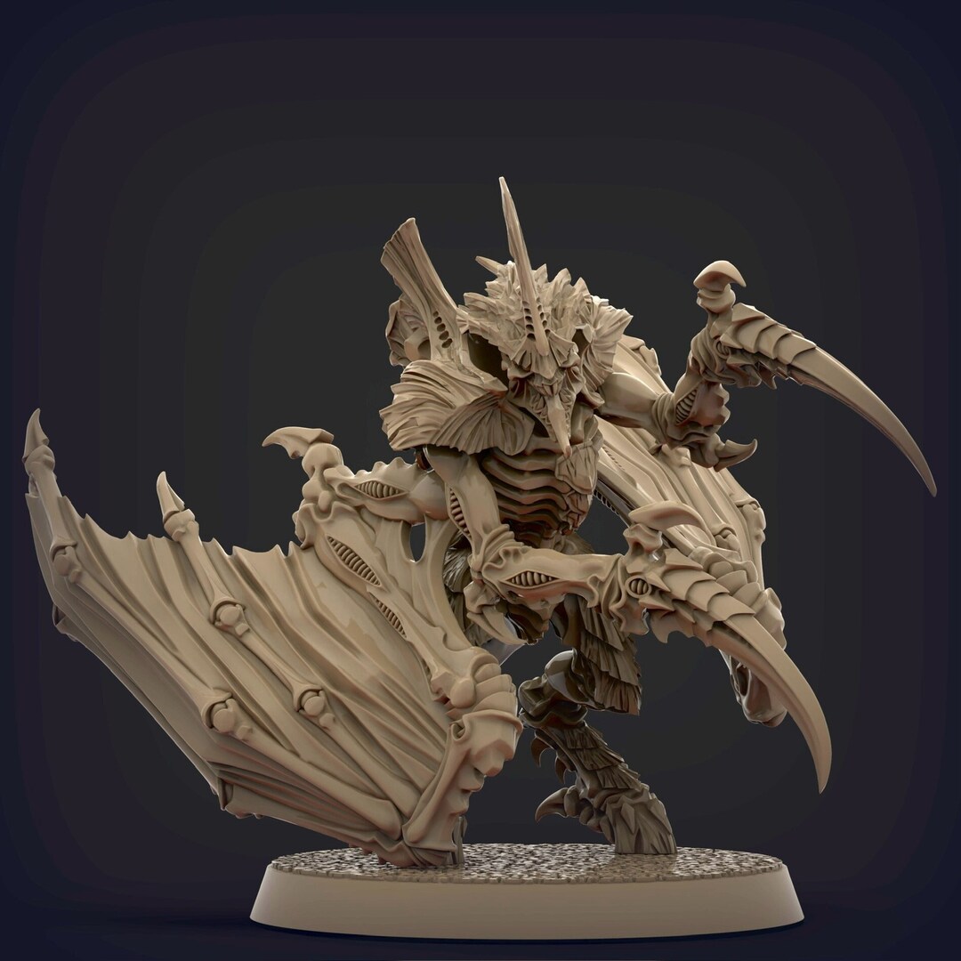 Winged Hive Tyrant, Tyranid Prime 60mm Base Termagants Hormagaunts Bug ...