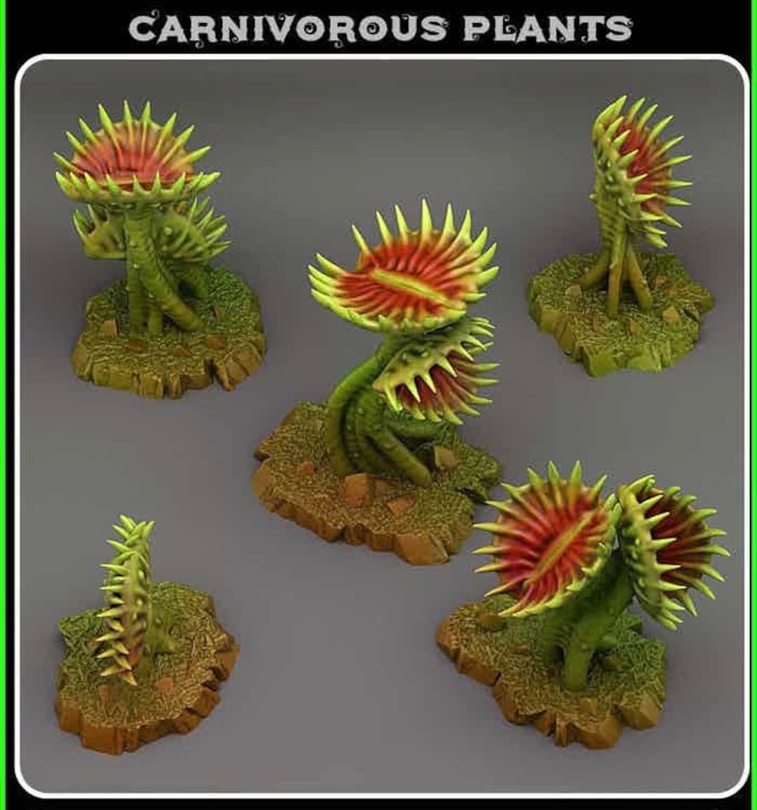 Carnivorous Plant Set Unpainted Resin Miniature DnD - Etsy España
