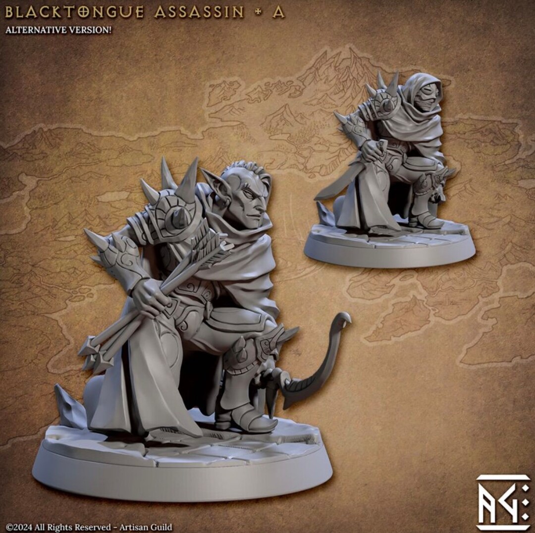 Blacktongue Assassin A Dungeons and Dragons Mini, Resin Model Dnd ...