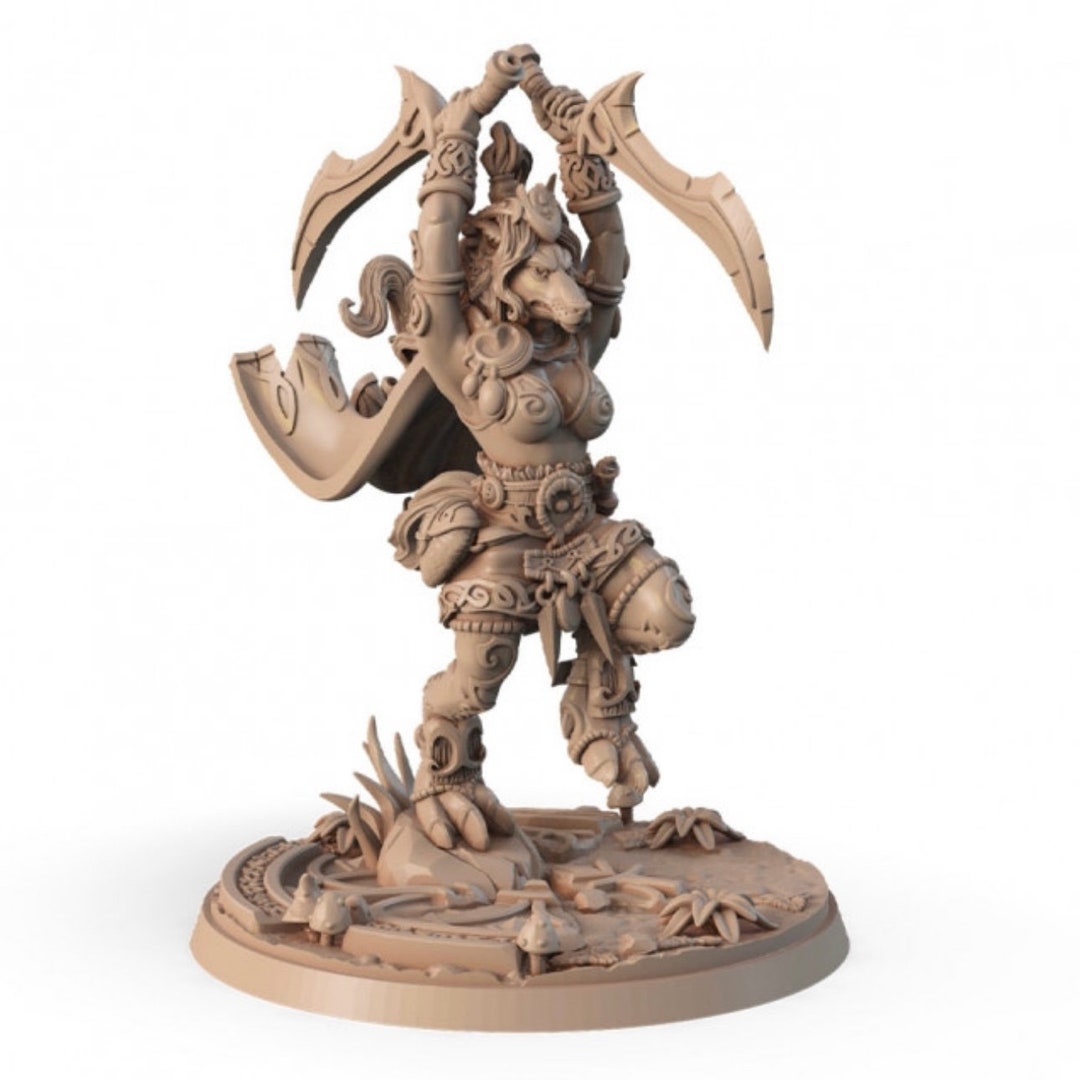Wolfen Moonsister With Two Swords Dungeons and Dragons, D&D Miniature ...