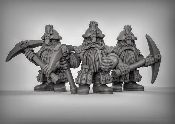 Resin Miniature Dead Dwarves DnD Miniatures RPG Dungeons & Dragons ...