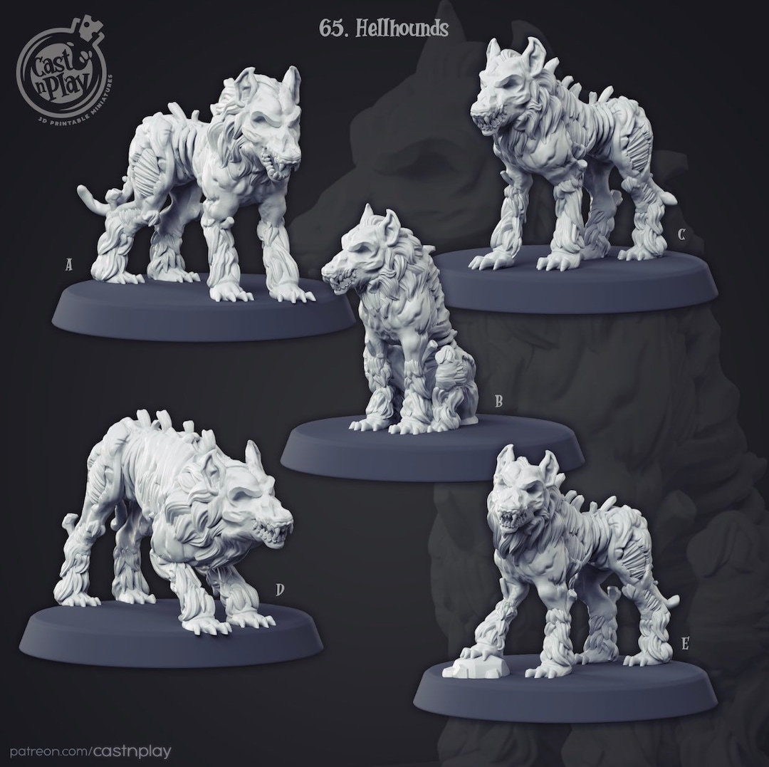 Hellhound Dungeons and Dragons, D&D Miniature, Gaming Model, Gifts for Men, Dnd Tabletop ...