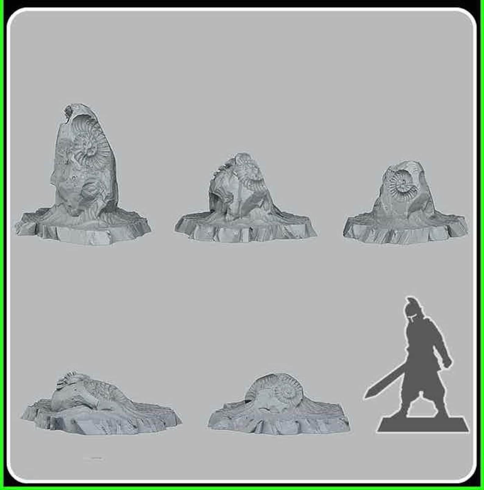 Fossil Rock Set unpainted Resin Miniature Dnd Miniatures - Etsy