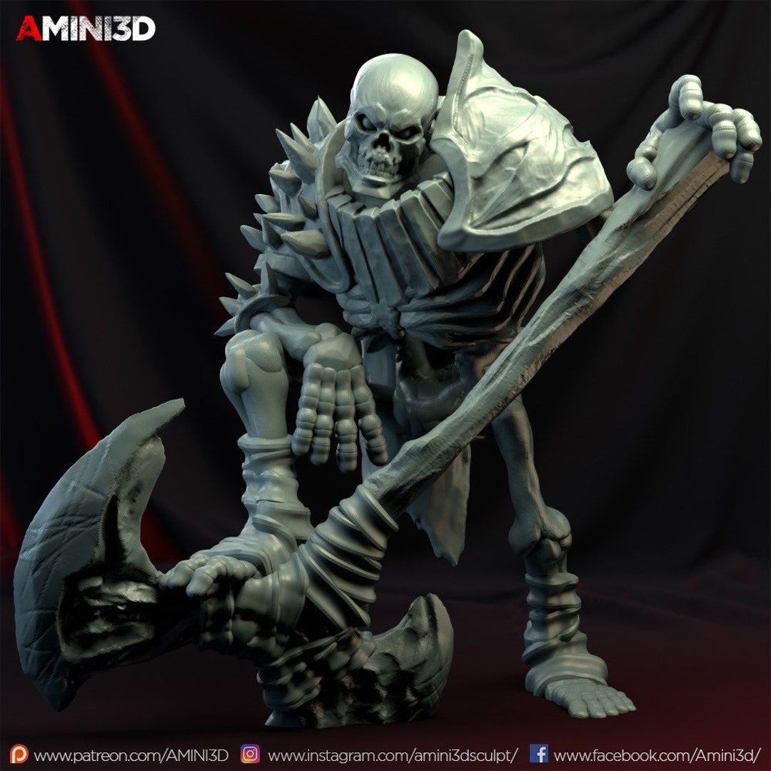 Skeleton Boss Dungeons and Dragons, D&D Miniature, Gaming Model, Gifts ...
