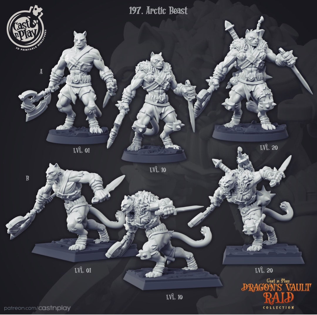 Arctic Beast Tabaxi Resin Miniature Dnd Miniatures - Etsy