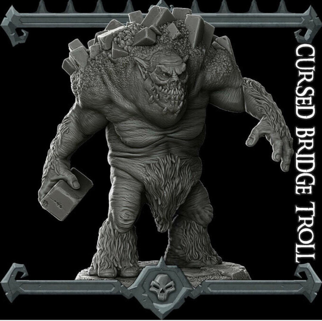 Bridge Troll 56mm Dungeons and Dragons, D&D Miniature, Gaming Model ...