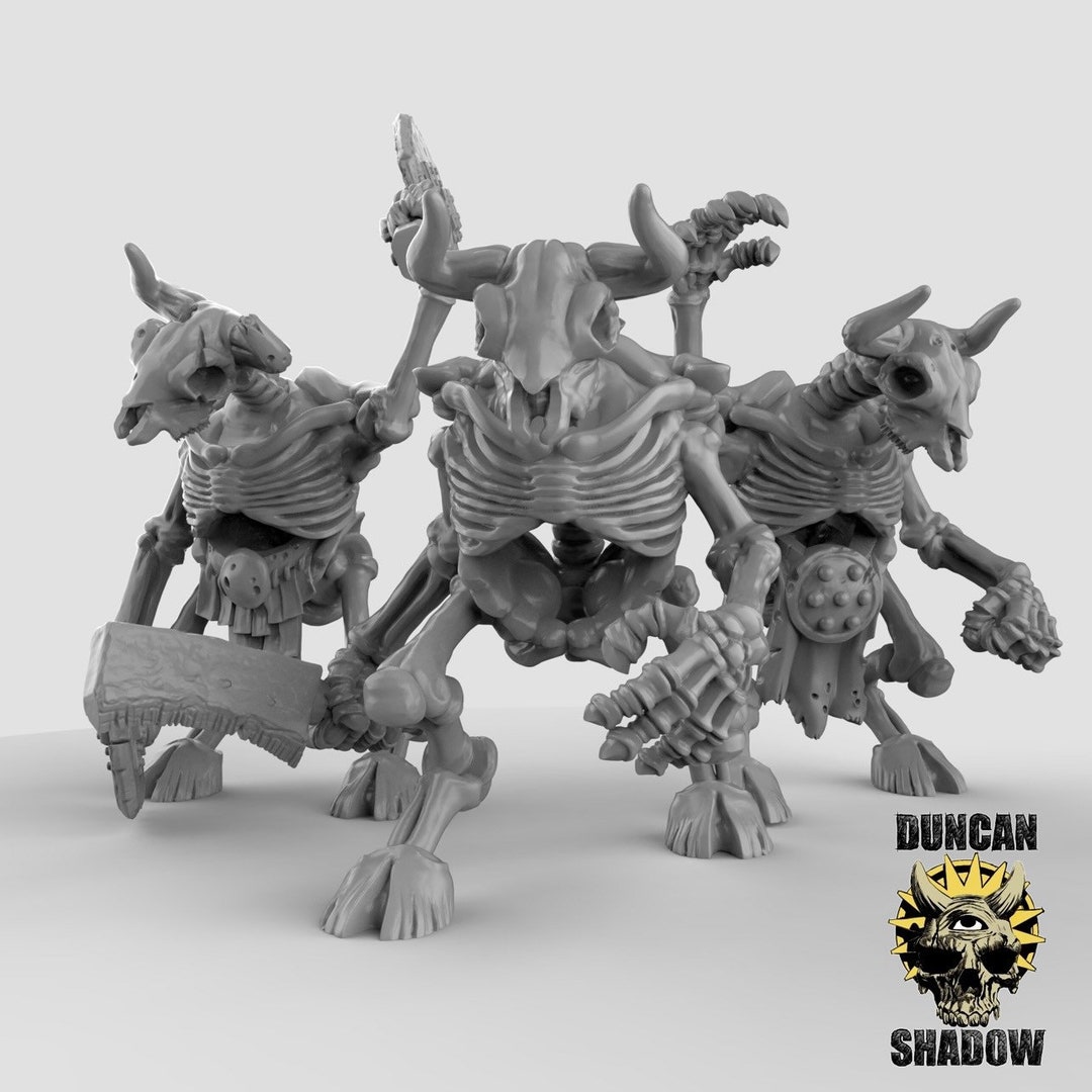 Skeleton Minotaur Dungeons and Dragons, D&D Miniature, Gaming Model ...