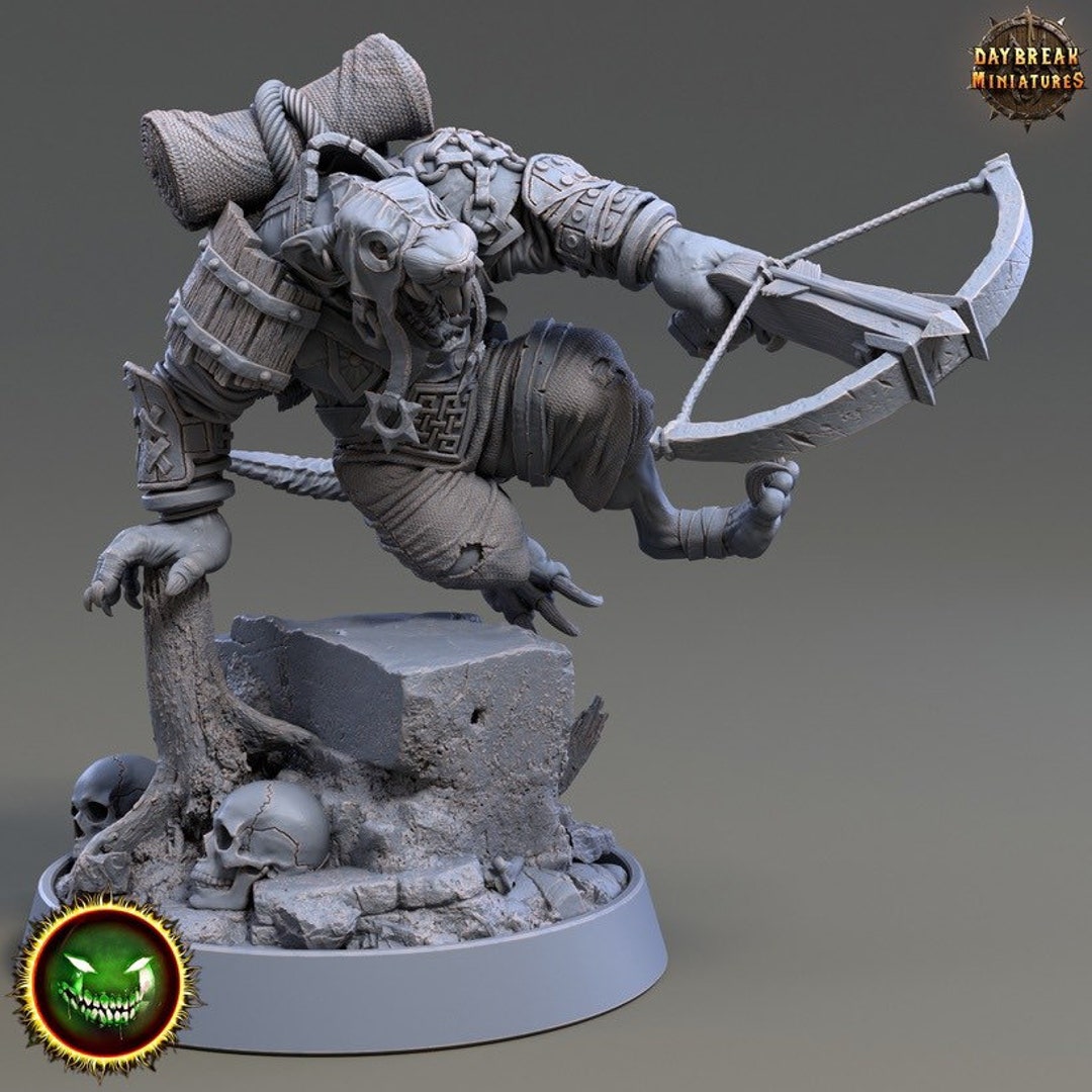 Ratmen Crossbowman Archer 5E Skaven Starkharts of Bony Fields Resin ...