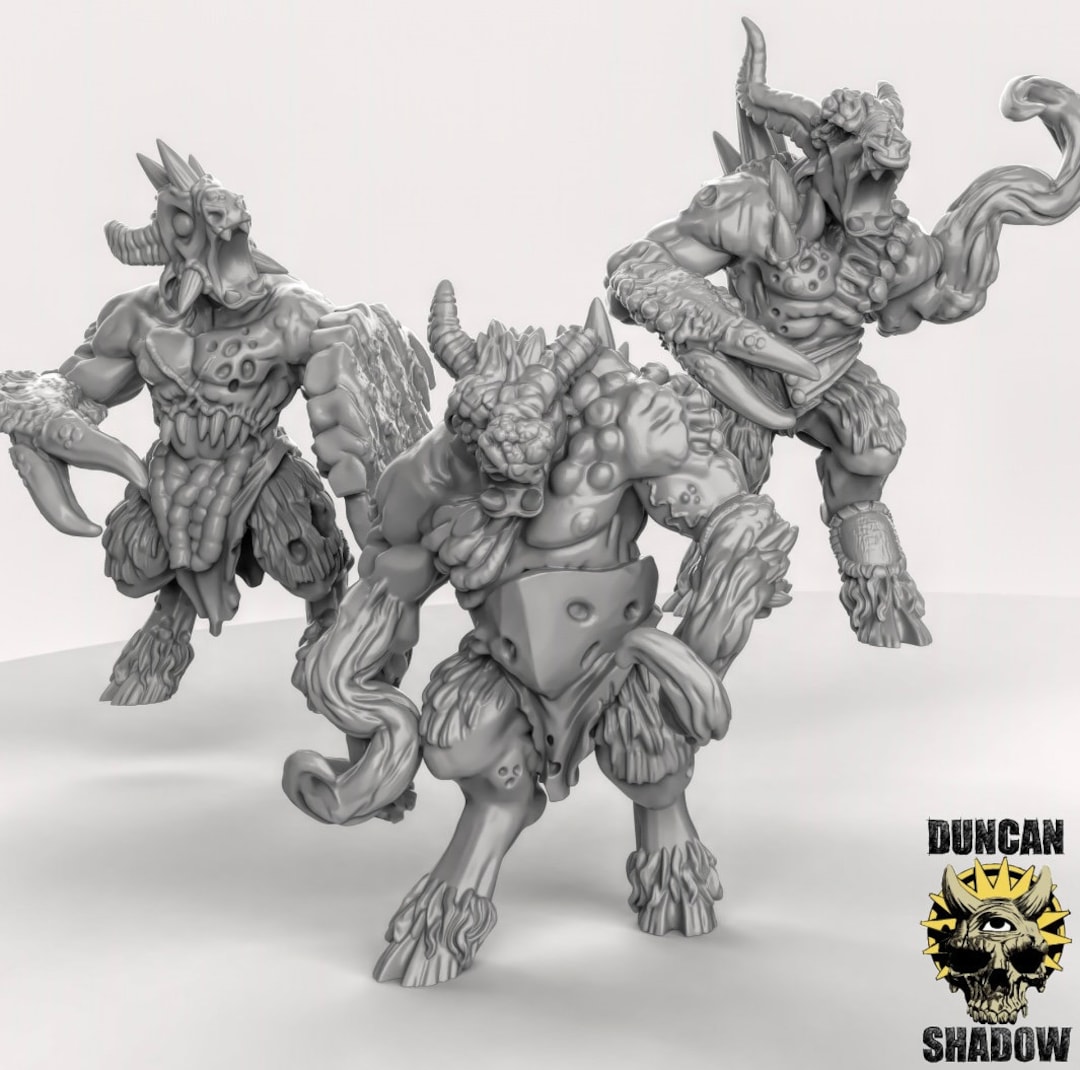 Pestigor Beastmen Dungeons and Dragons D&D Miniature, Gaming Model ...