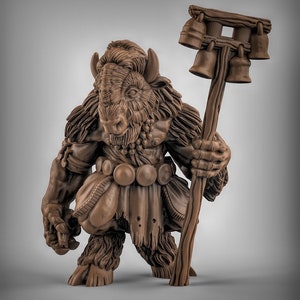 Minotaur Shaman Dungeons and Dragons, D&D Miniature, Gaming Model ...