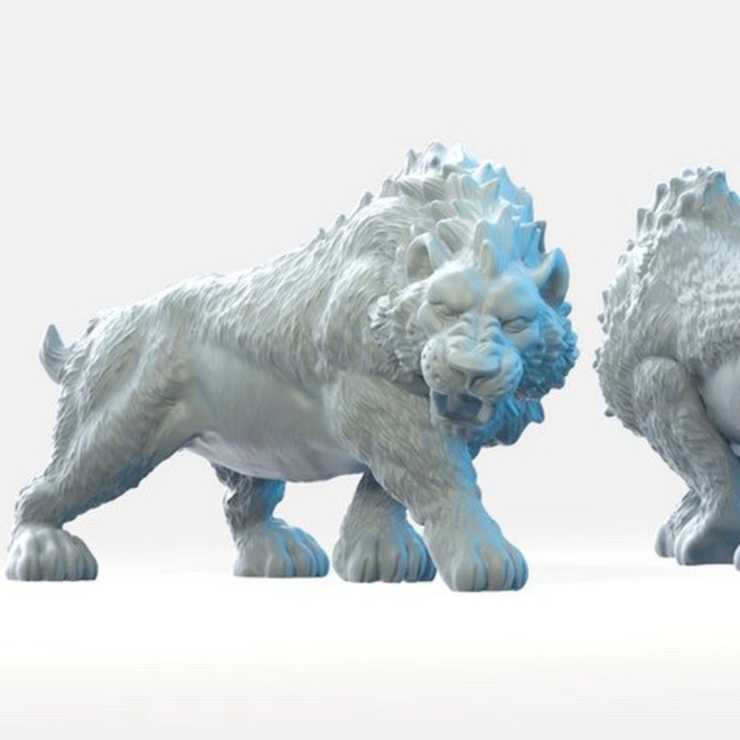 Sabertooth Tiger Dungeons and Dragons, D&D Miniature, Gaming Model ...