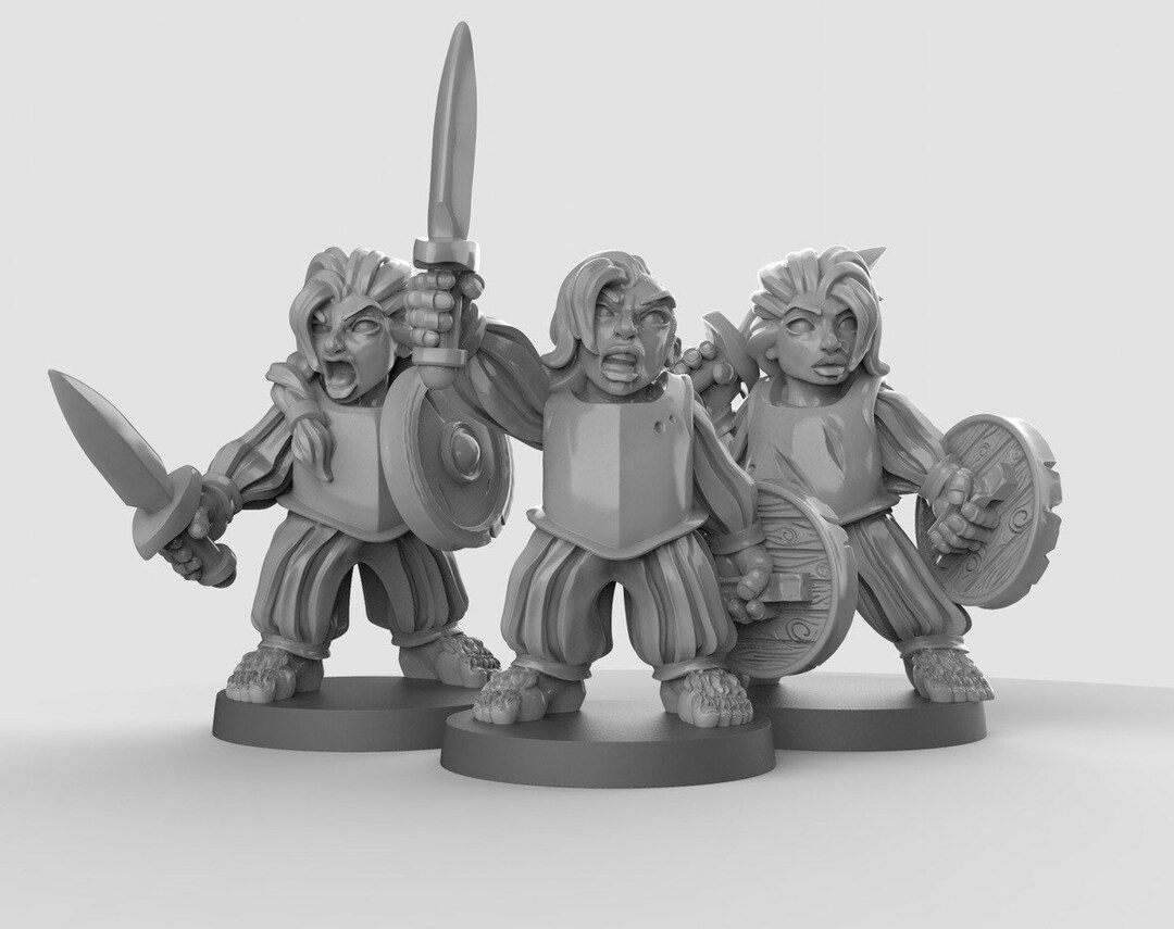 Female Halfling Warriors Resin Miniature Dnd Miniatures Dungeons ...