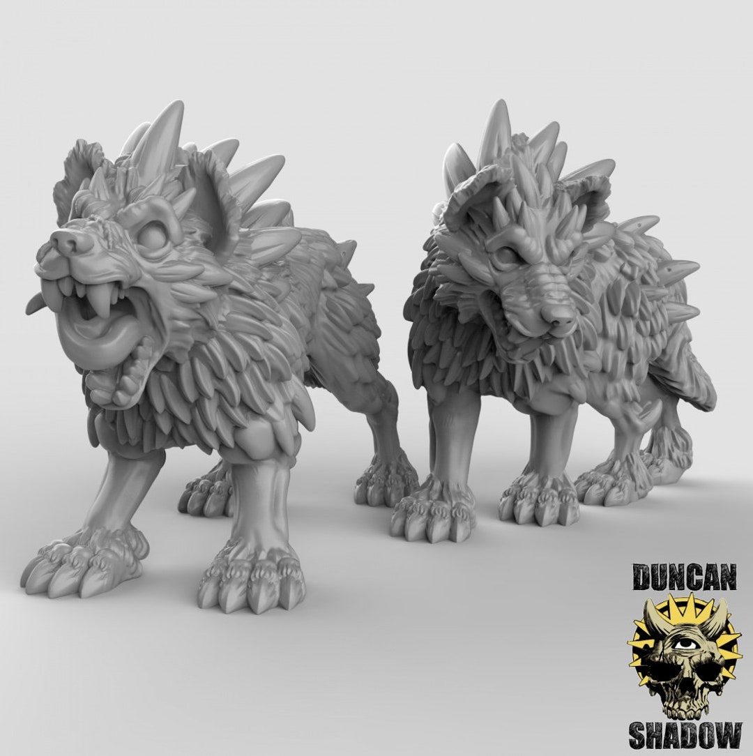 Dire Wolves, Wolf Dungeons and Dragons, D&D Miniature, Gaming Model ...