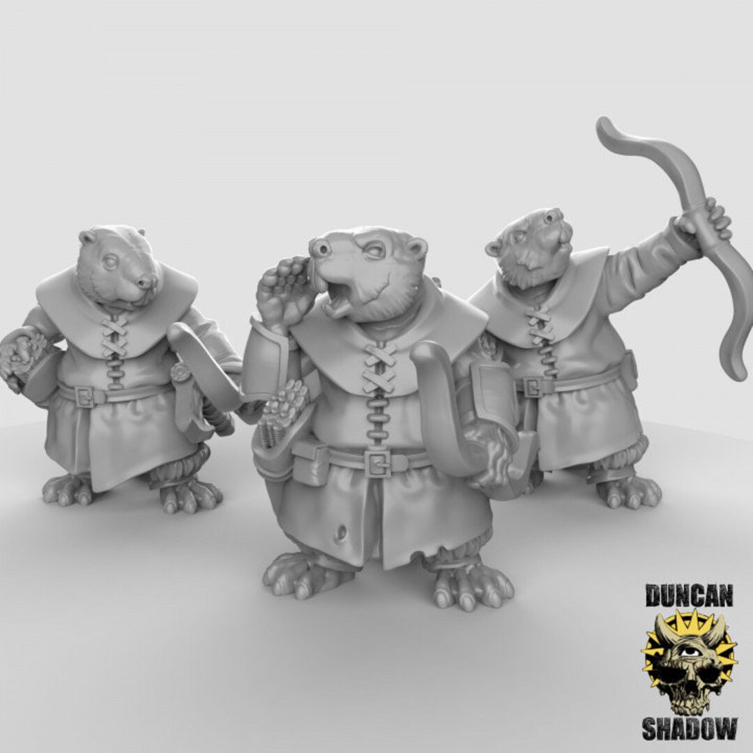 Beaver Folk Archers Resin Miniature Dnd Miniatures Dungeons & Dragons ...