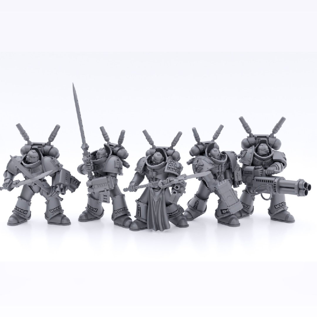 Grey Knights Intercessor Squad set of 5 Terran, Space Marine, 40K ...
