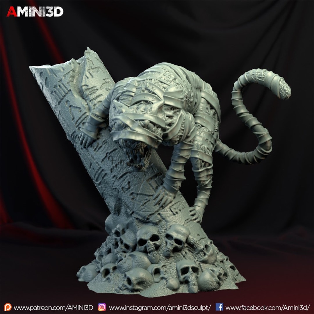 Mummy Cat Dungeons and Dragons, D&D Miniature, Gaming Model, Gifts for ...