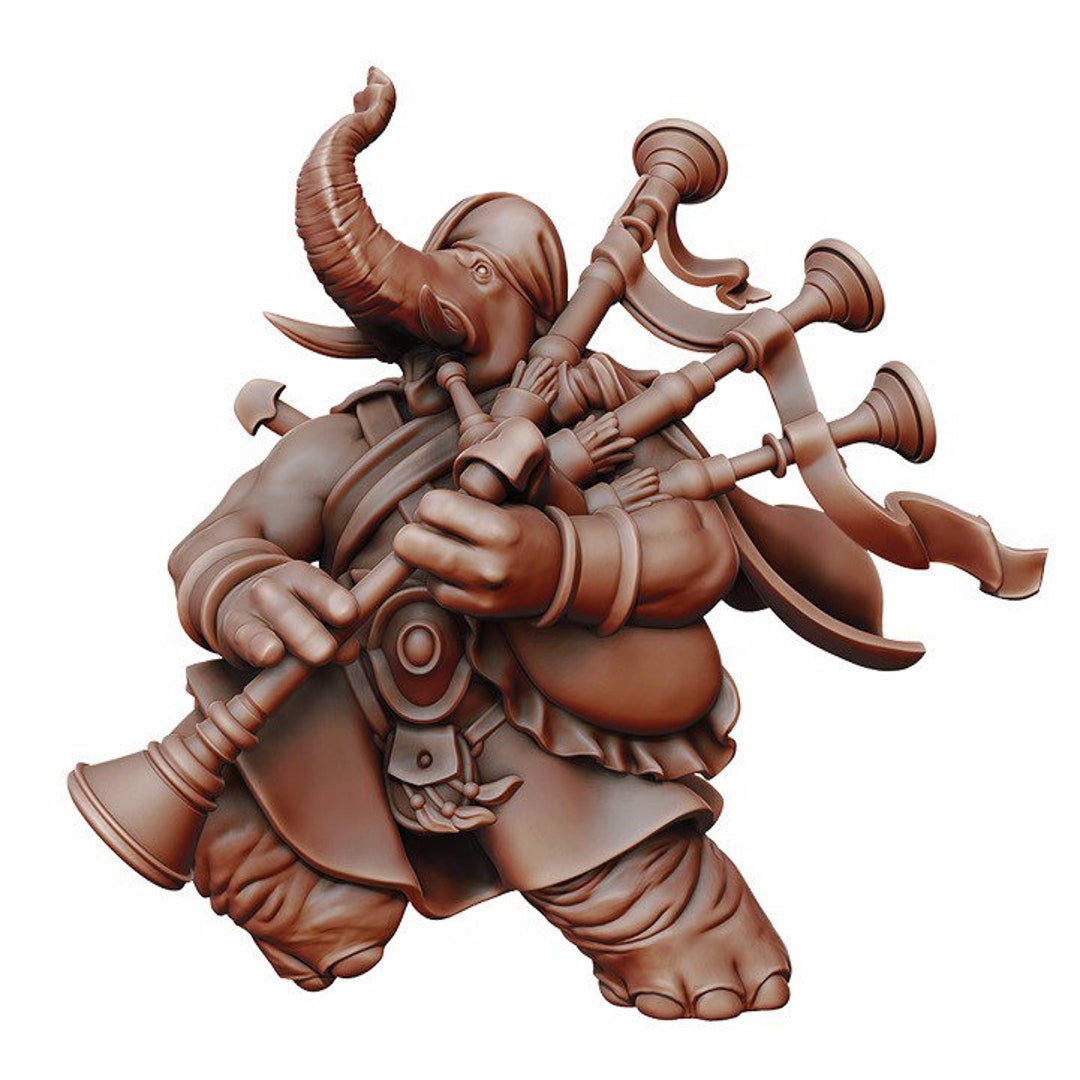 Loxodon Bard Elephant Resin Miniature Dnd Miniatures Etsy 