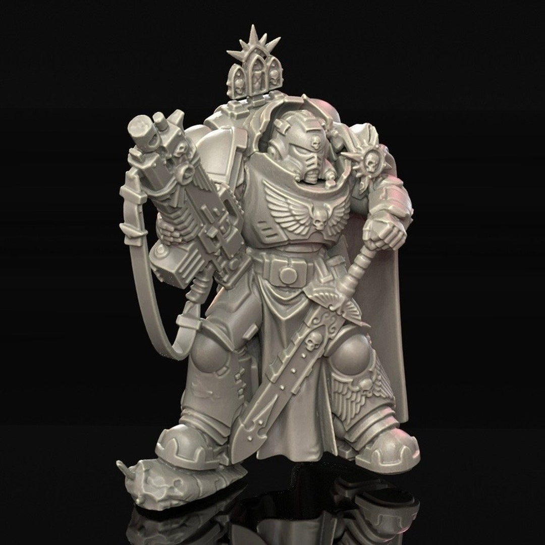 Armored Commander With Custom Rifle 40mm Bases, Terran Marine, Infantry ...