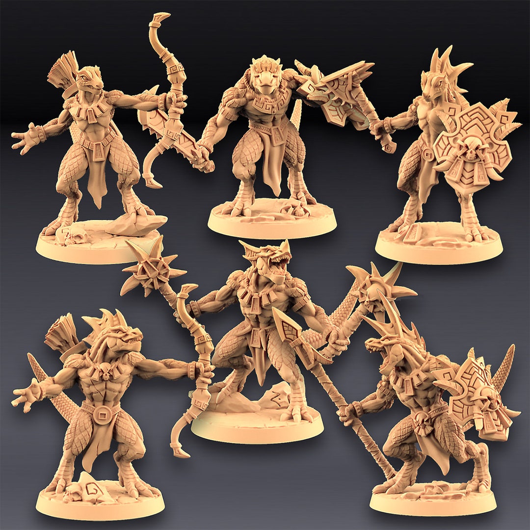 Lizardmen Resin Miniature Dnd Miniatures Dungeons & - Etsy