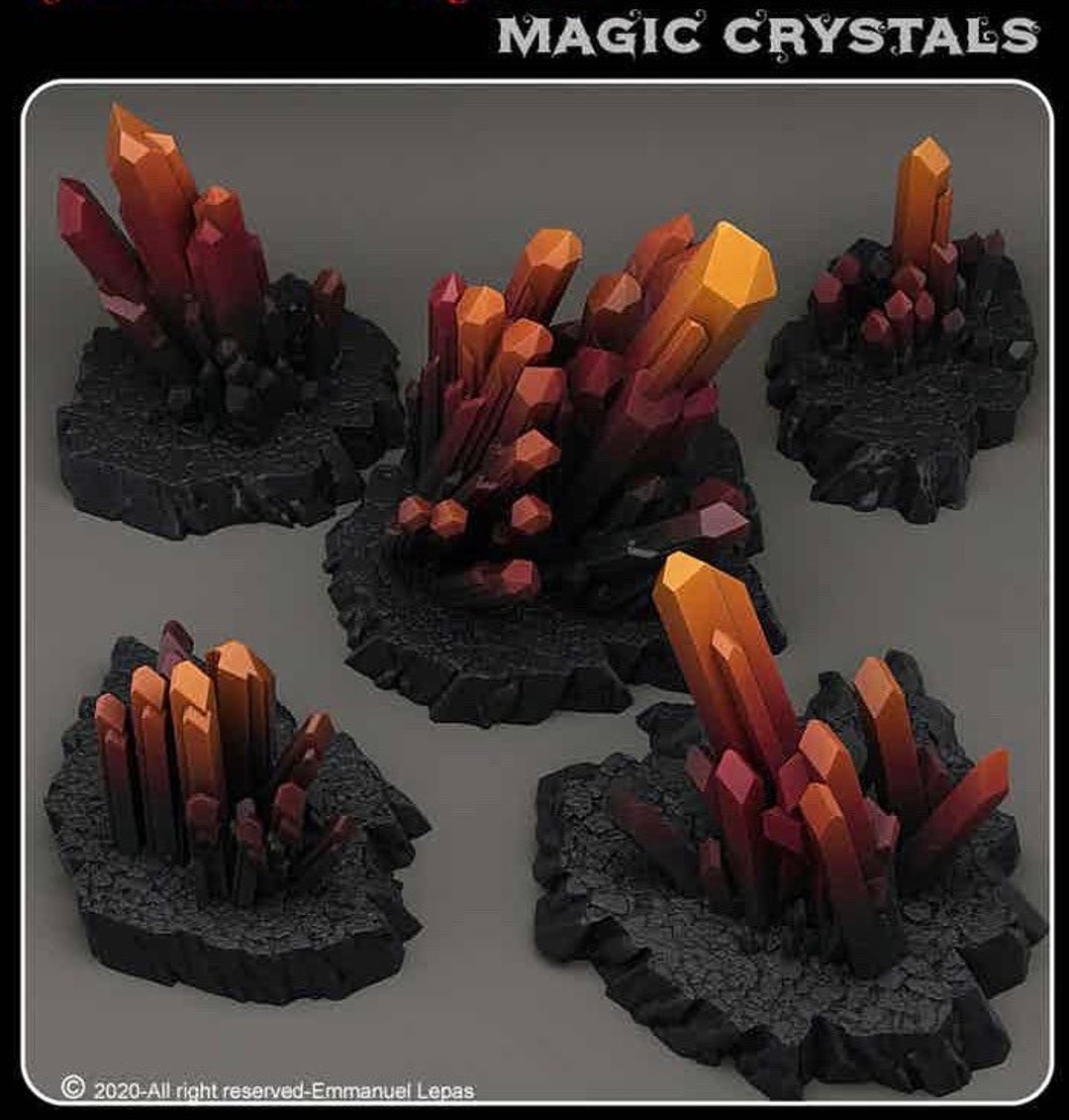 Magic Crystal Set Dungeons and Dragons, D&D Miniature, Gaming Model ...