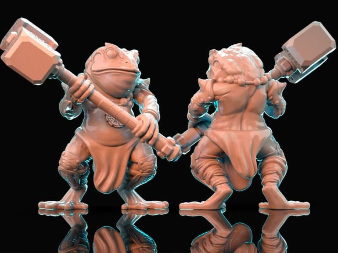 Frog Folk, Variation 2 Resin Miniatures D&D Dungeons and Dragons or ...