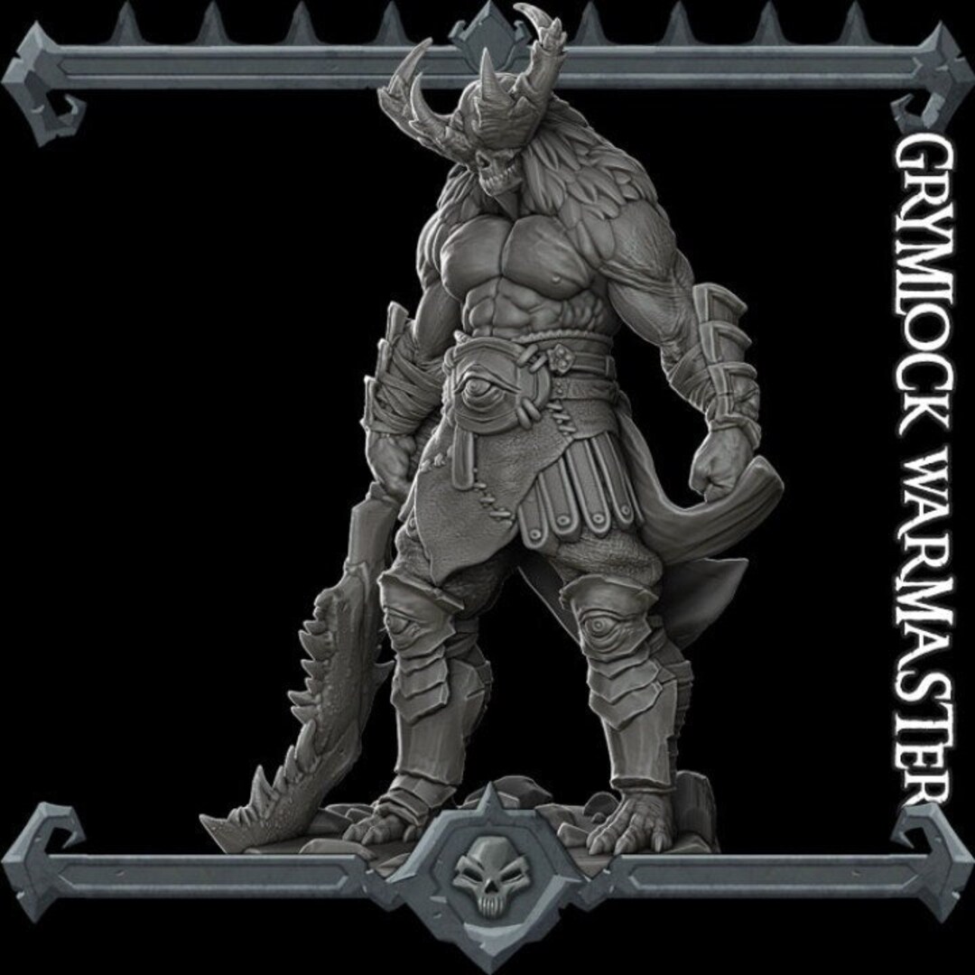 Grymlock Warmaster 56mm Dungeons and Dragons Miniature, D&D Dnd Mini ...