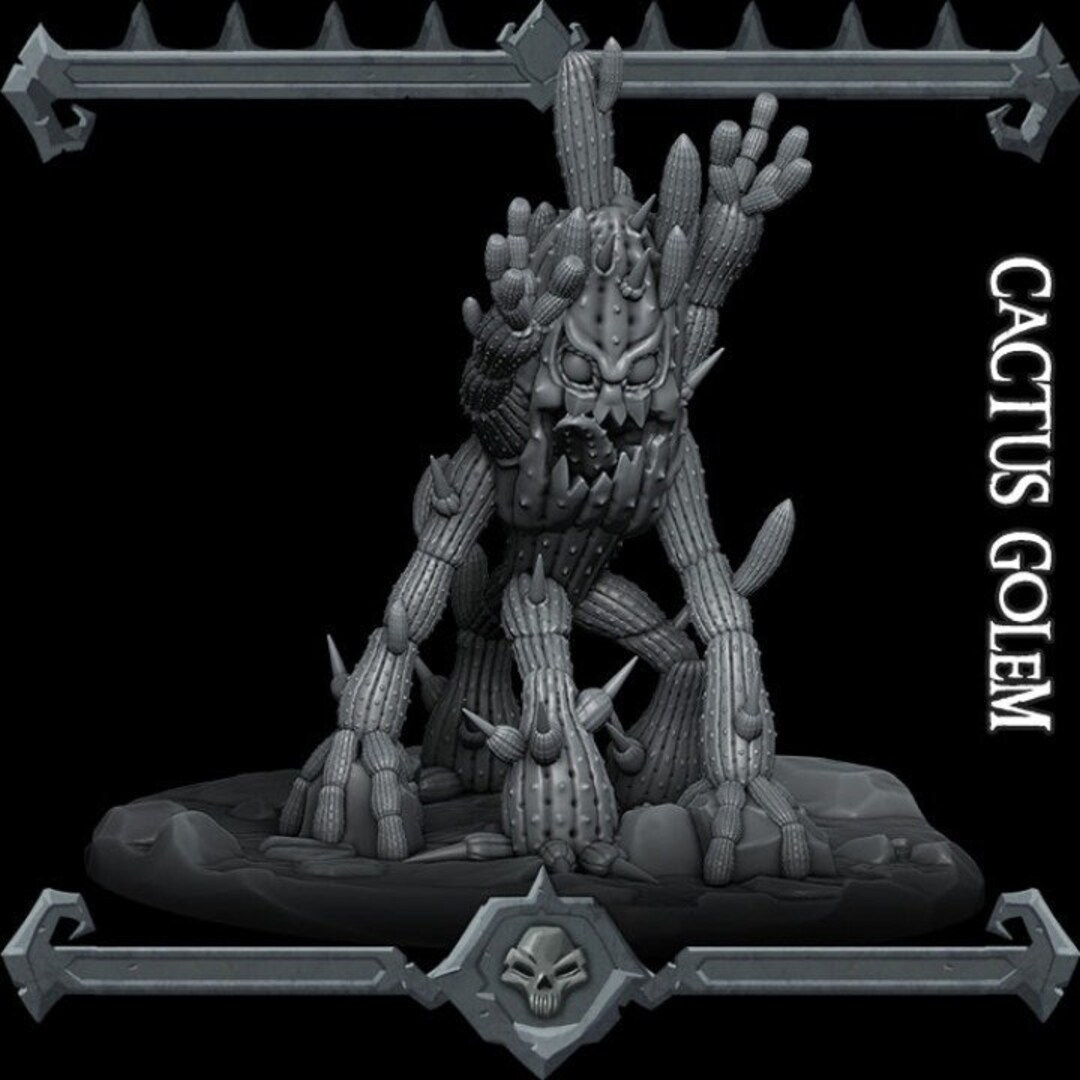 Cactus Golem 56mm Dungeons and Dragons Miniature, D&D Dnd Mini, Fantasy ...