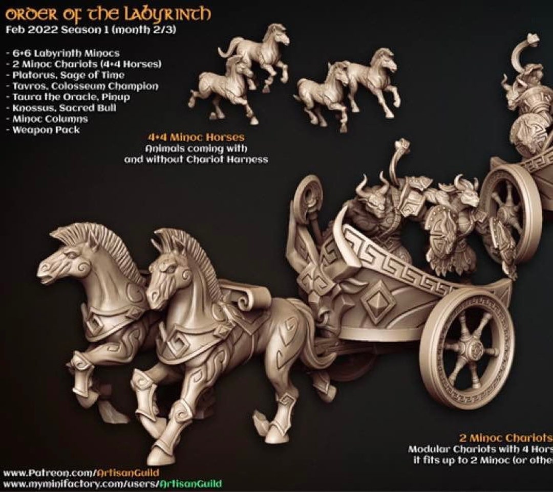 Minoc Chariot Dungeons and Dragons, D&D Miniature, Gaming Model, Gifts ...