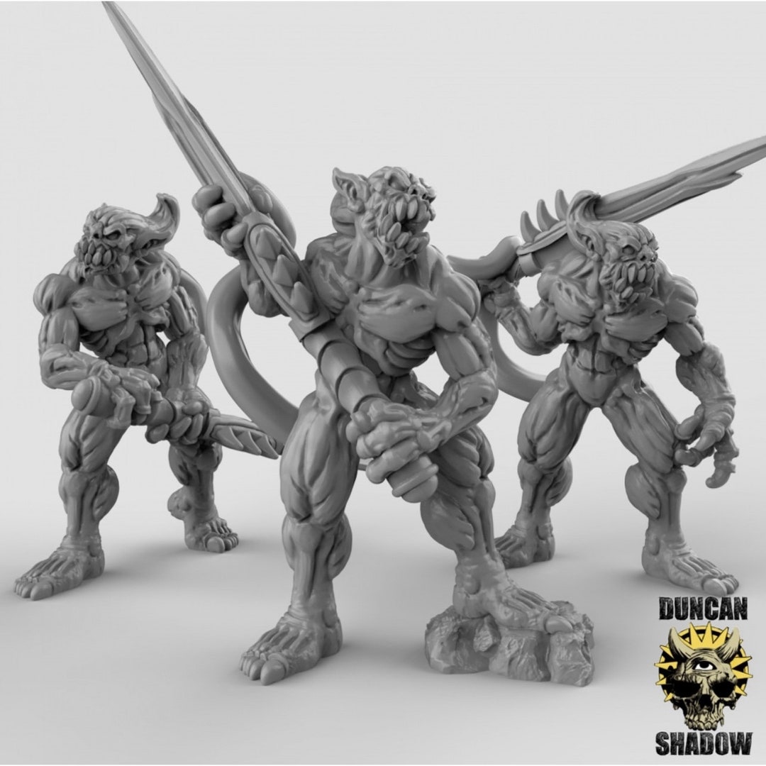 Babau With Swords Dungeons and Dragons D&D Miniature - Etsy