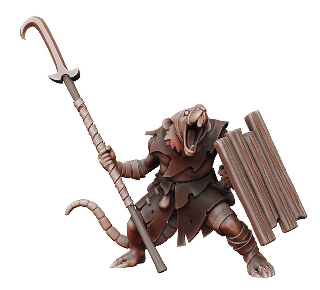 Ratfolk Spearman Mousling Rat Resin Miniature Dnd Miniatures Dungeons ...