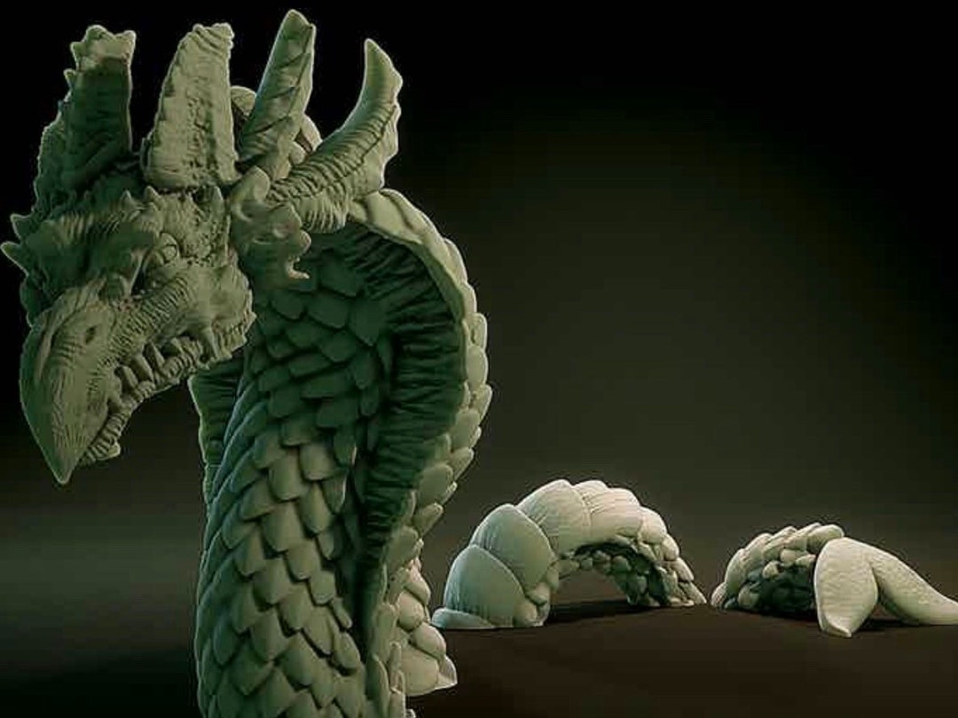 Sea Serpent Dungeons and Dragons, D&D Miniature, Gaming Model, Gifts ...