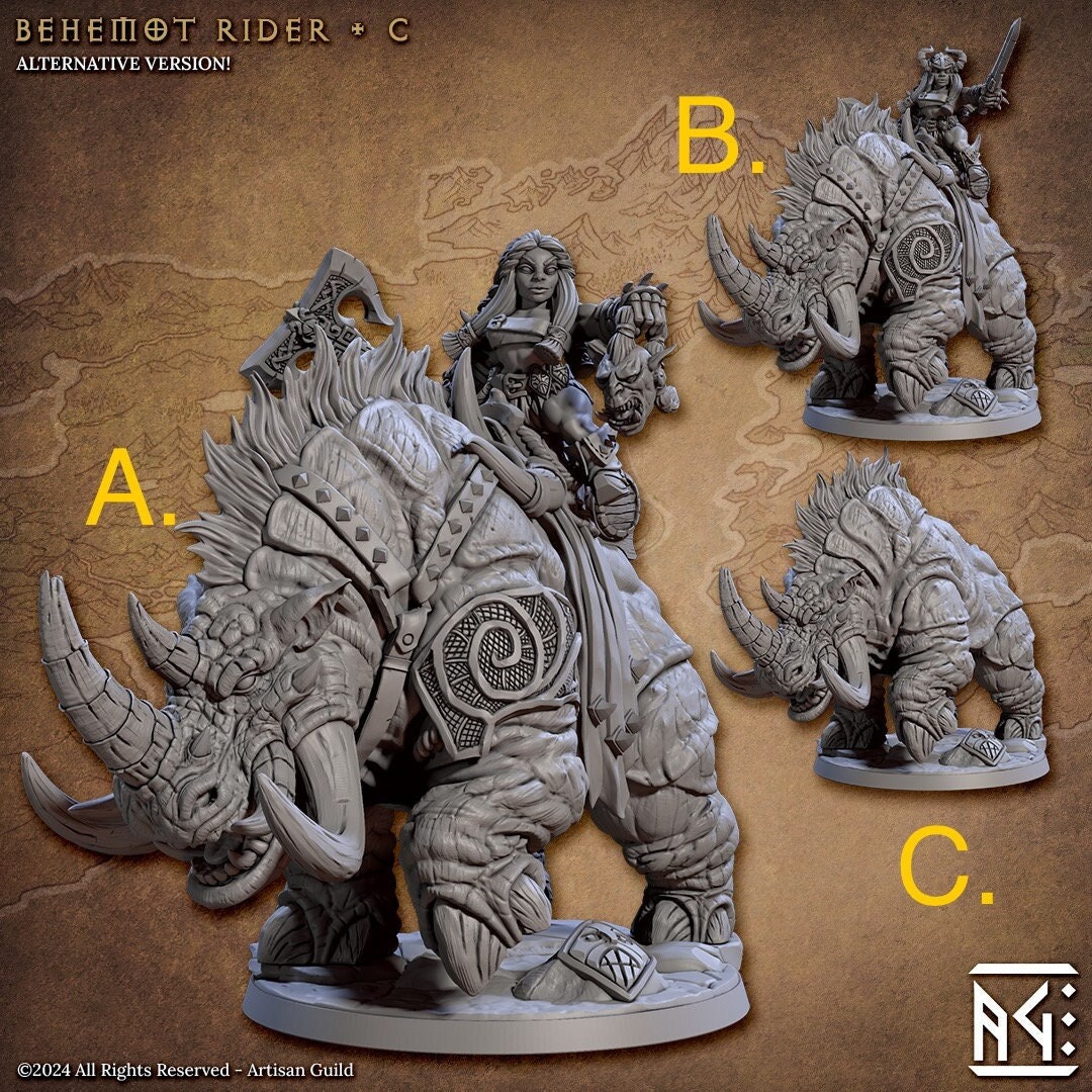 Behemot Rider C Dwarf Dwarves, Dnd D&D 5E Dungeons and Dragons, Resin ...