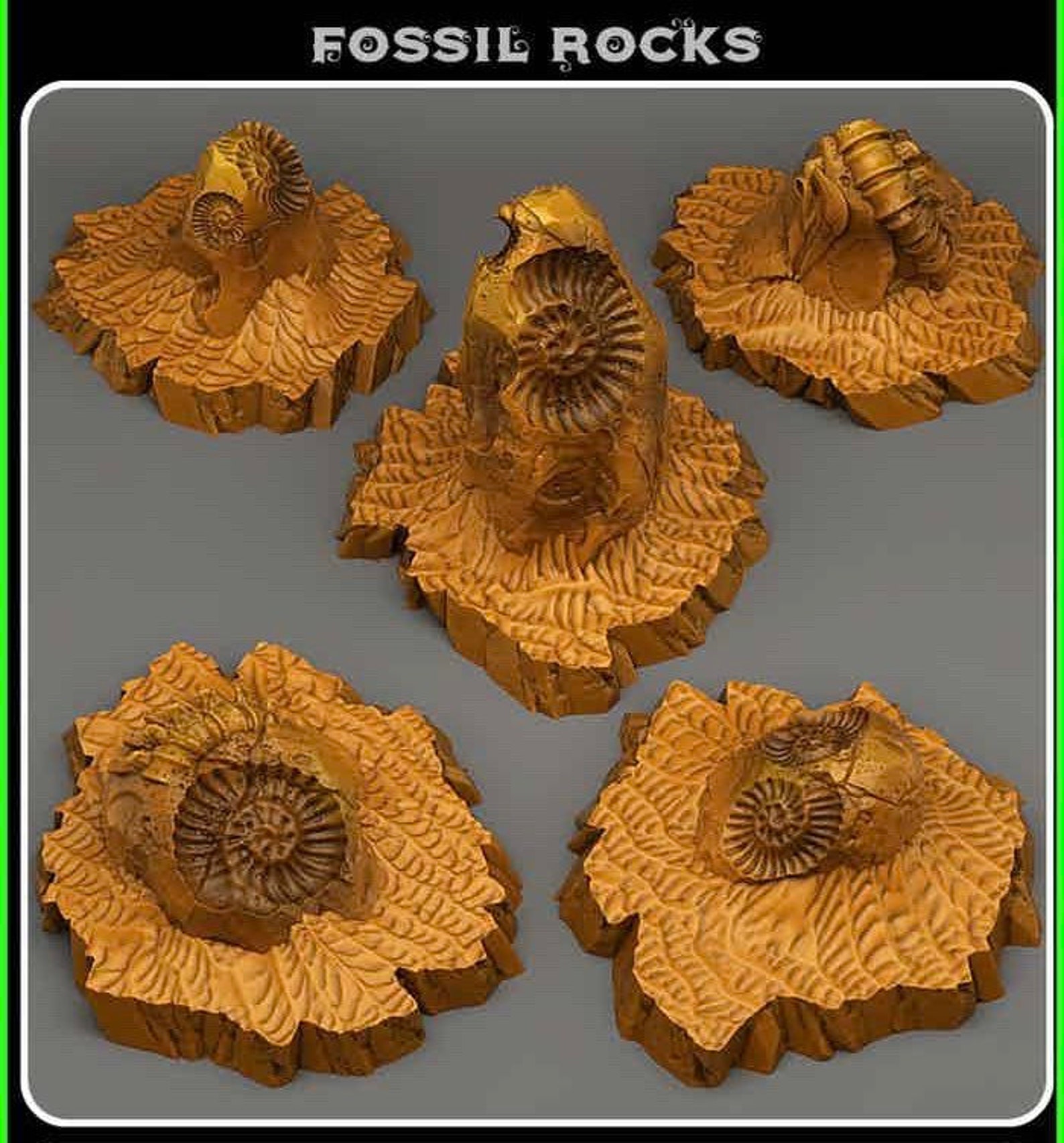 Fossil Rock Set unpainted Resin Miniature Dnd Miniatures - Etsy