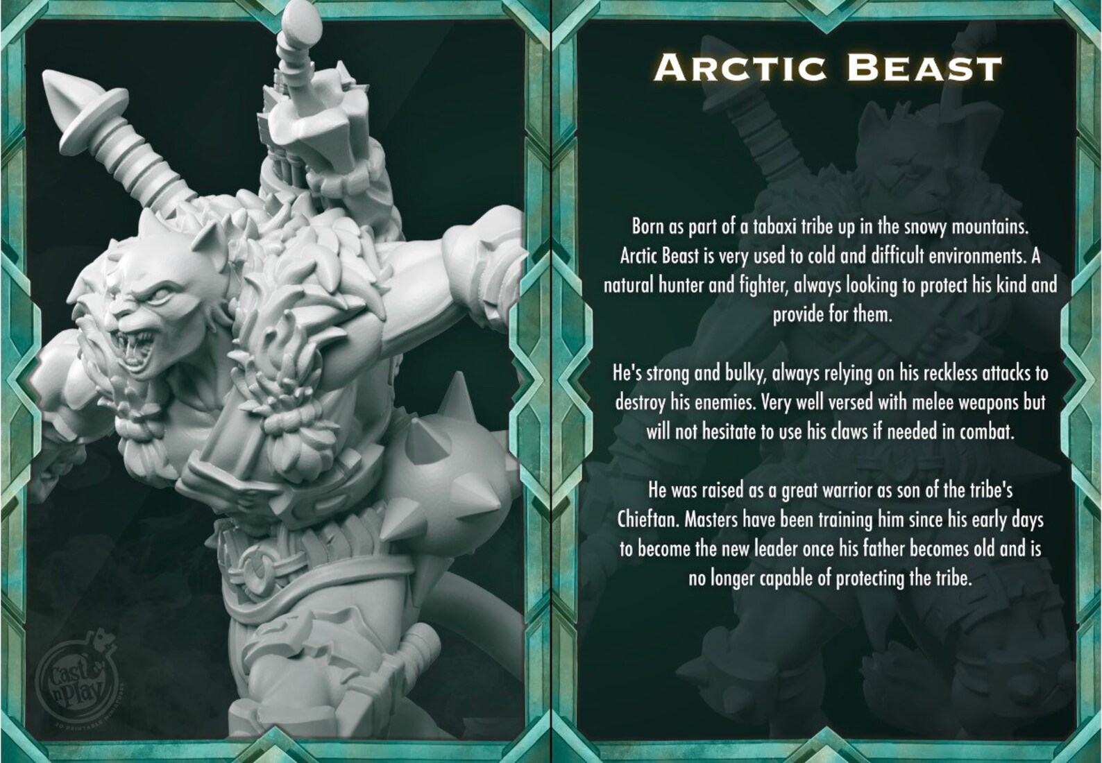Arctic Beast Tabaxi Resin Miniature Dnd Miniatures - Etsy