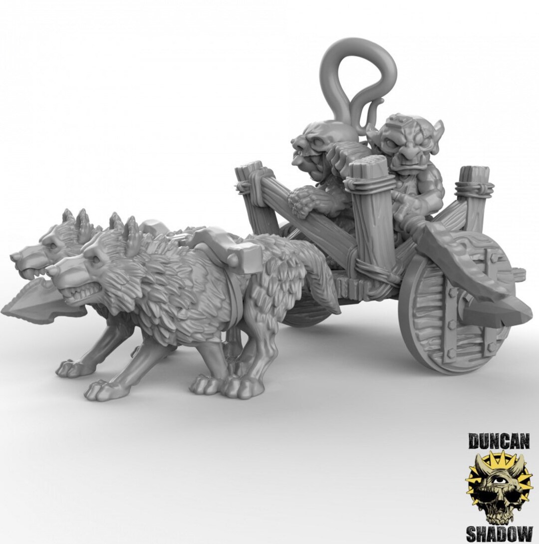 Goblin Chariot, Wolves Dungeons and Dragons, D&D Miniature, Gaming ...